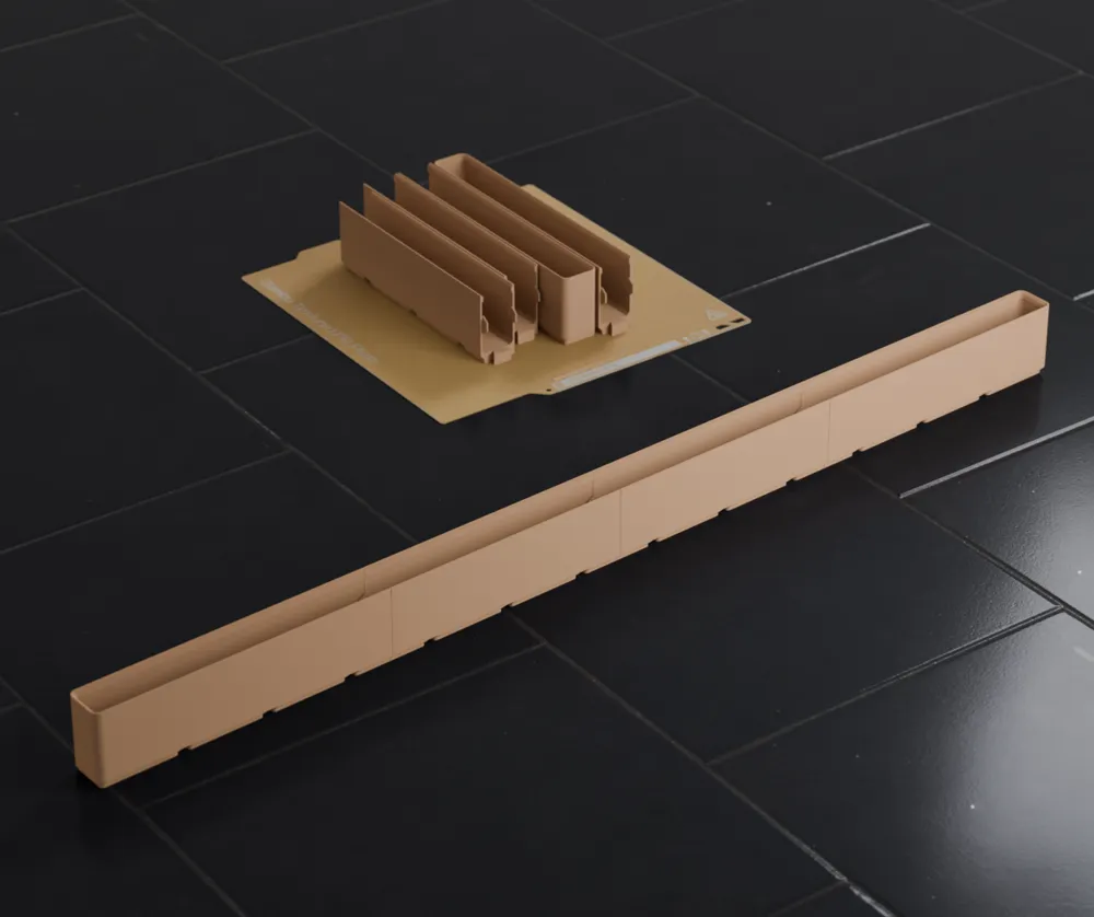 Gridfinity 13x0.5 Bin 5U Half (½) Dovetail Split - Free 3D Print Model ...