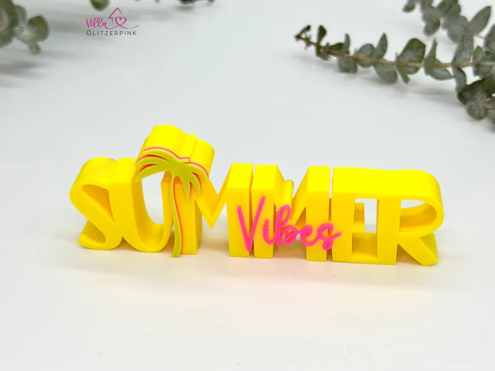 Summer Vibes lettering - Free 3D Print Model - MakerWorld