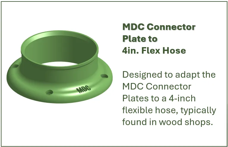 4 in Flex Hose Adapter | Modular Dust Collection - Free 3D Print Model ...