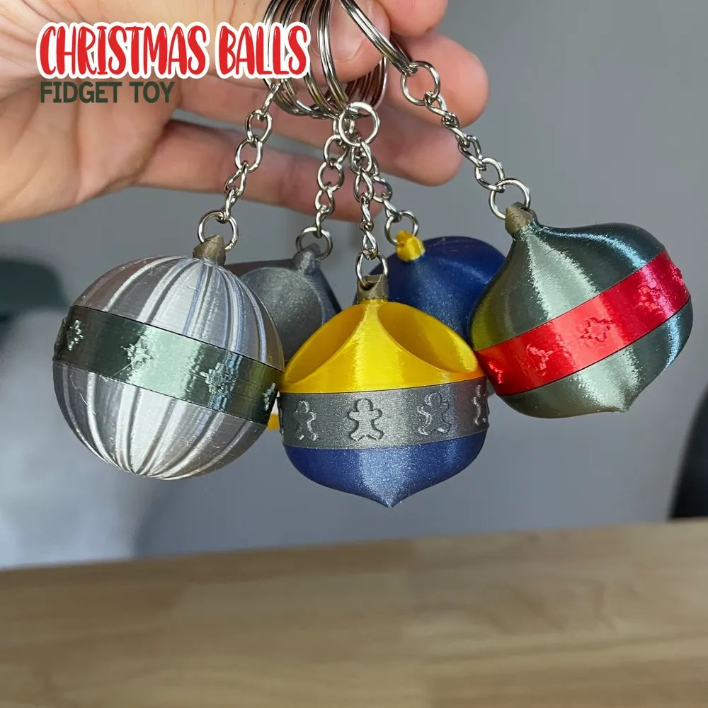 CHRISTMAS BALLS FIDGET KEYCHAIN - 60 VARIATIONS by Filar3D - MakerWorld