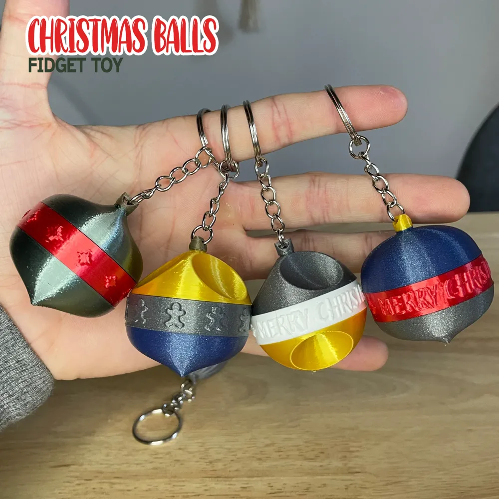 CHRISTMAS BALLS FIDGET KEYCHAIN - 60 VARIATIONS by Filar3D - MakerWorld
