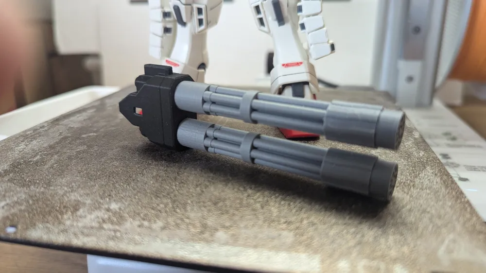 Twin Gatling Gun for 1/100 MG Heavyarms by Keegan308 MakerWorld ...