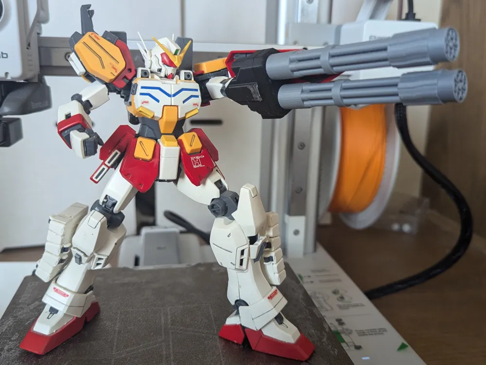 Twin Gatling Gun for 1/100 MG Heavyarms by Keegan308 MakerWorld: Download Free 3D Models