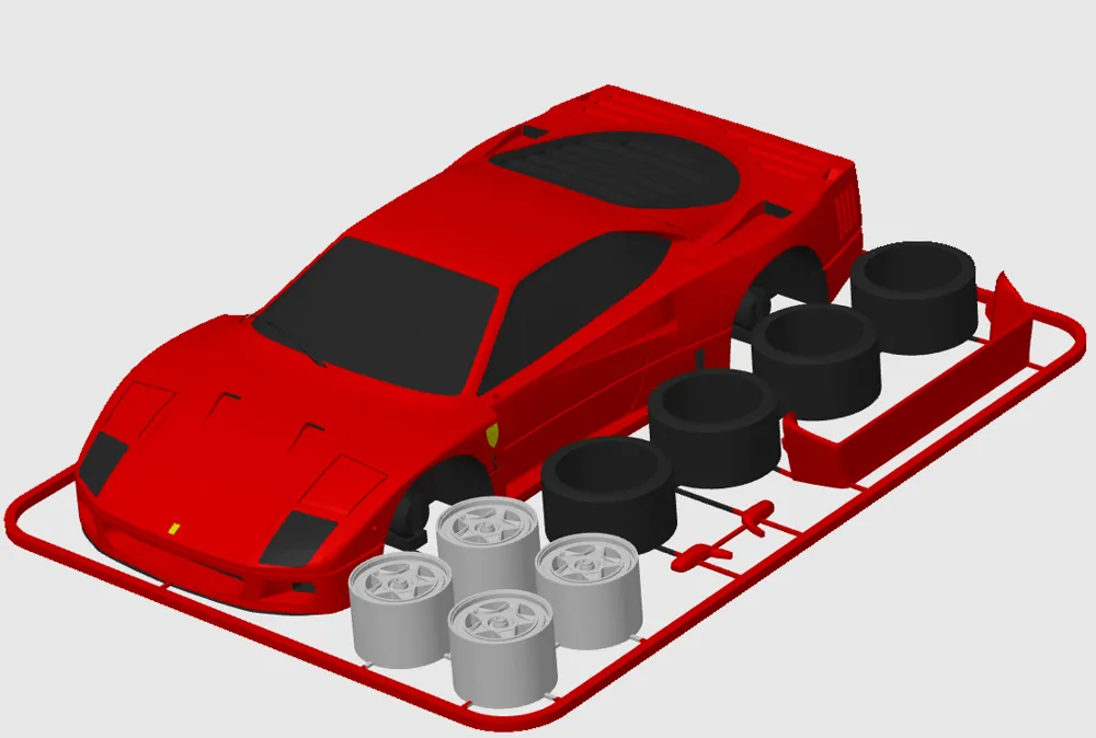 Ferrari F40 Kit-Karte Remixt von The Kit Card Guy - MakerWorld