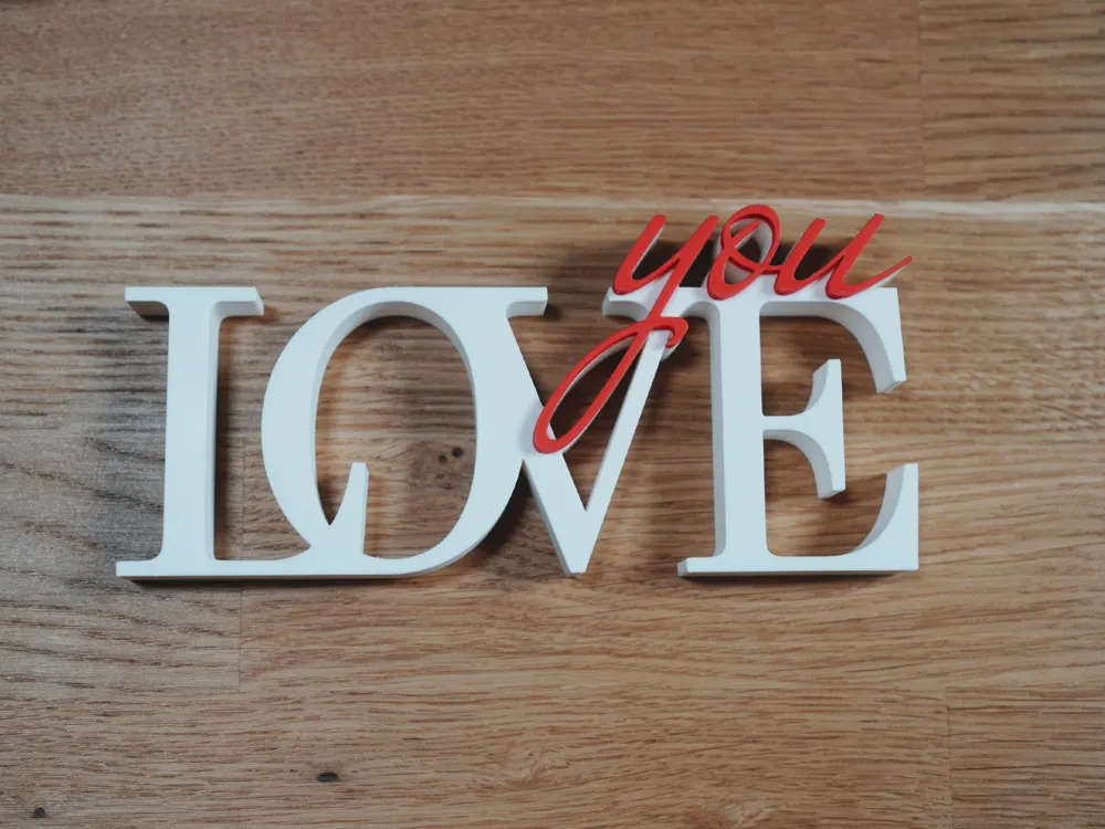 Love You – Decorative Sign (AMS & Non-AMS) - Free 3D Print Model ...