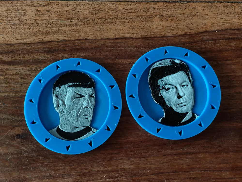 Star Trek TOS crew coasters by crabstiks - MakerWorld