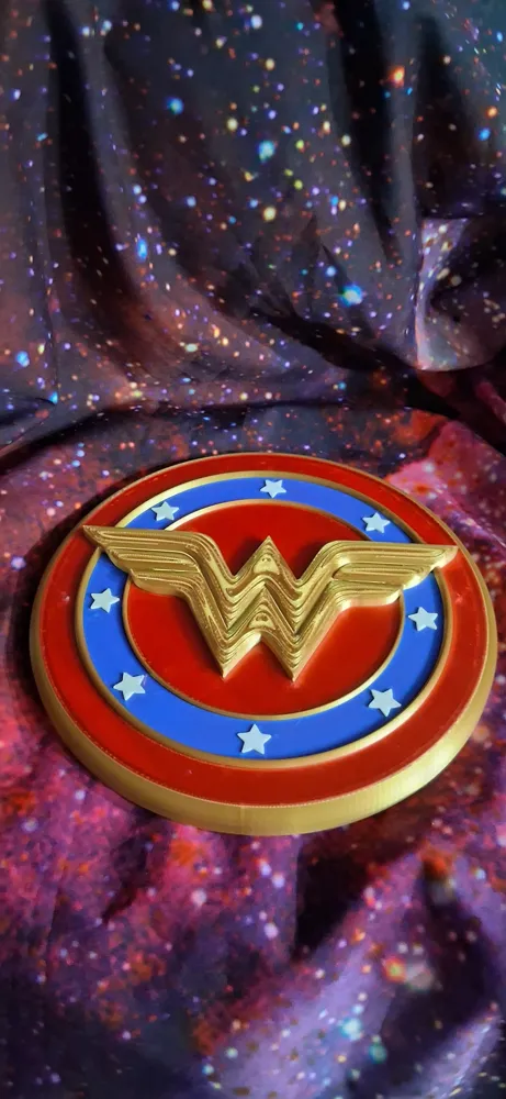 Wonder Woman Style Emblem Plaque - Free 3D Print Model - MakerWorld