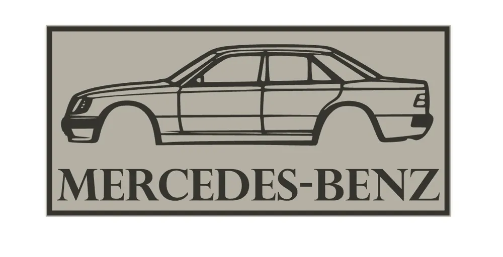 2D Mercedes W124 art Remixed by Oliva - MakerWorld