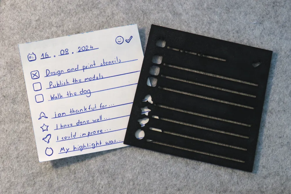 Journal Stencils for Post-Its and Square Notes by BlackHawk - MakerWorld