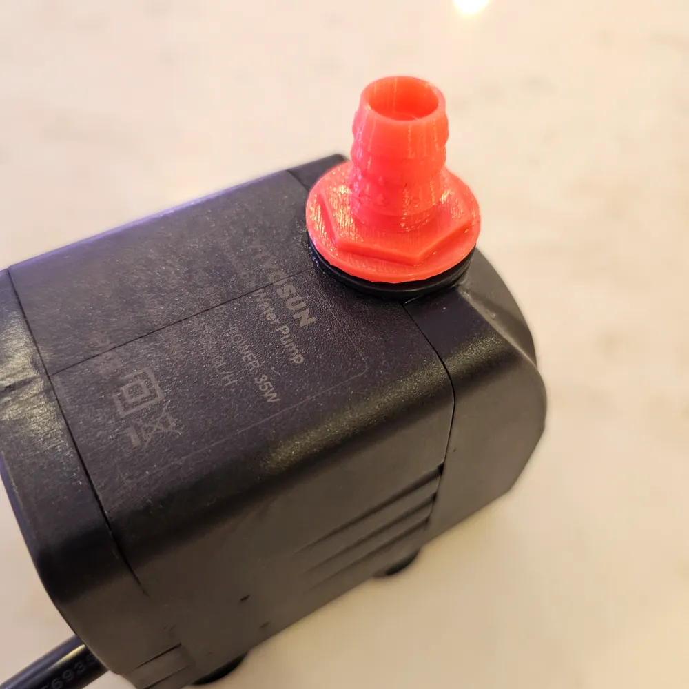 Water Pump nozzle 20mm male threaded to 14mm hose by FjordFoundry ...