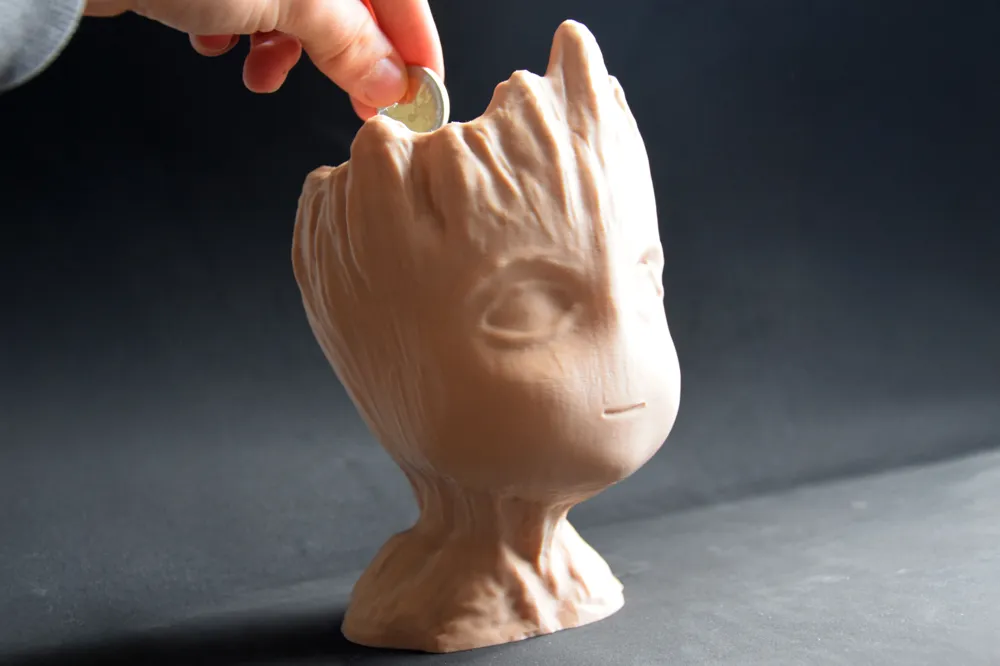 Baby Groot Head - Piggy Bank by MakerVerse Designs MakerWorld: Download ...