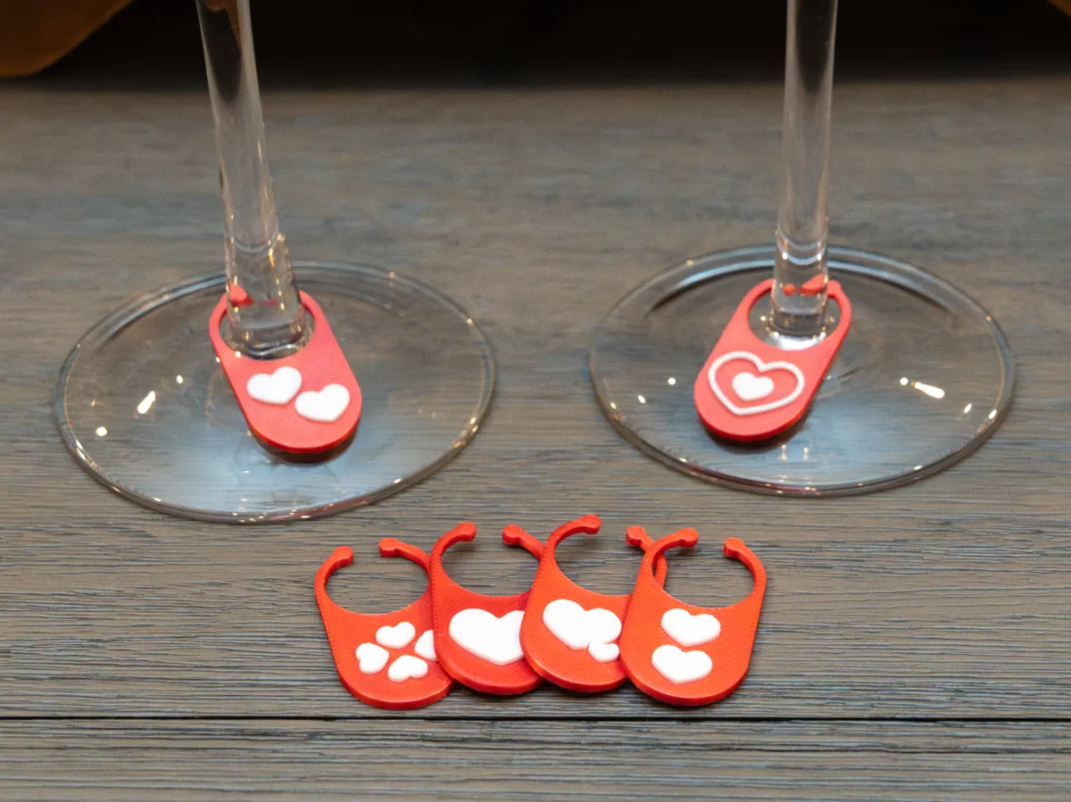 Valentine's Day Wine Charms - Free 3D Print Model - MakerWorld