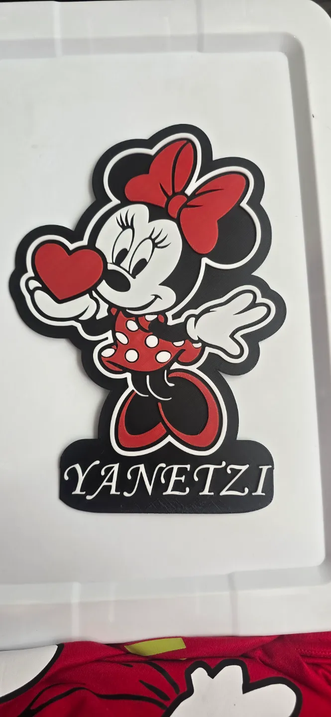 Customize Minnie mouse with hearth name plate by monchis MakerWorld ...