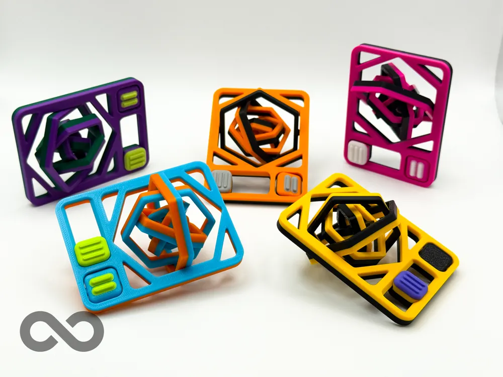 Hexagon Gyro Card Fidget - Print in Place by Eternity Labs MakerWorld ...