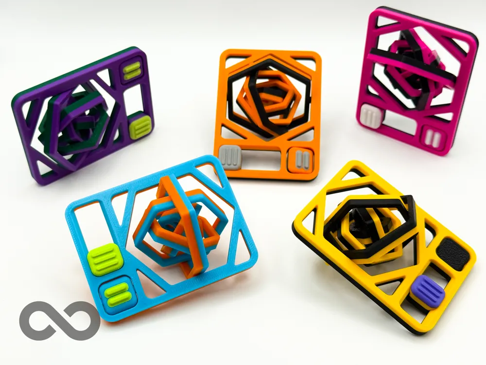 Hexagon Gyro Card Fidget - Print in Place by Eternity Labs MakerWorld ...