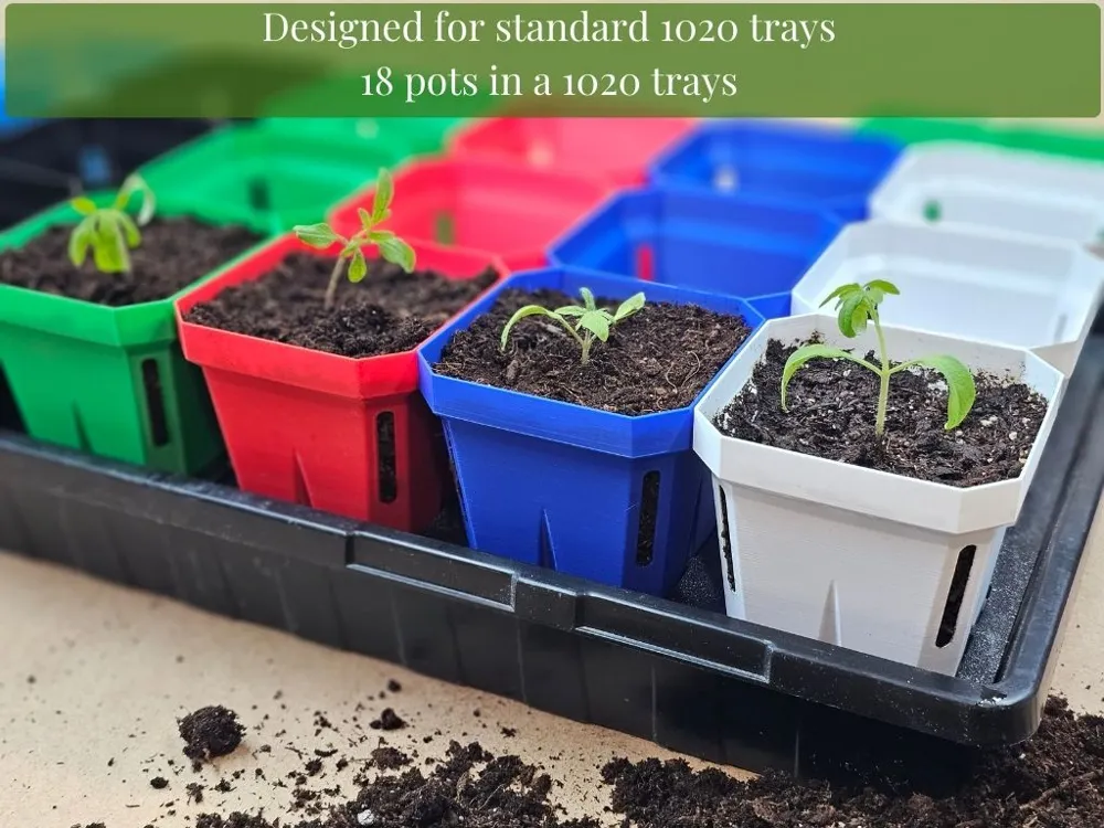 85mm Premium Seedling pots-Fit standard 1020 tray by PhantomX ...