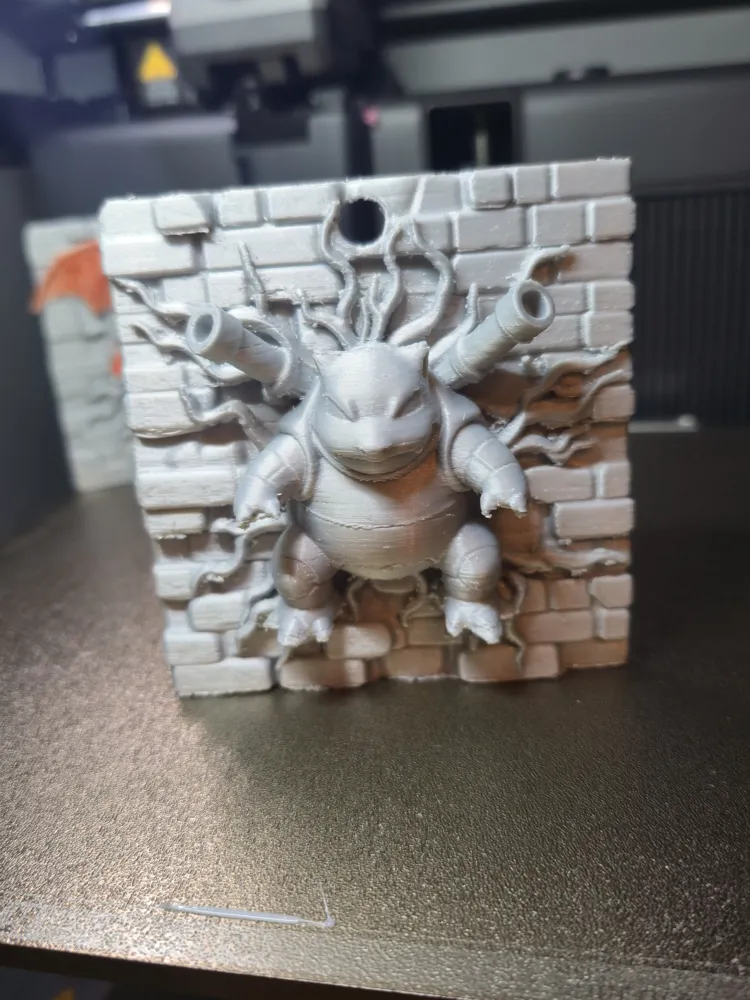 blastoise pokemon relief sculpture - Free 3D Print Model - MakerWorld