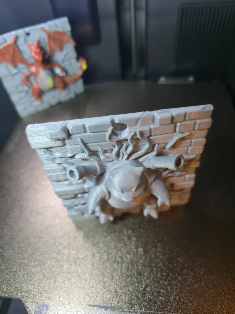 blastoise pokemon relief sculpture - Free 3D Print Model - MakerWorld