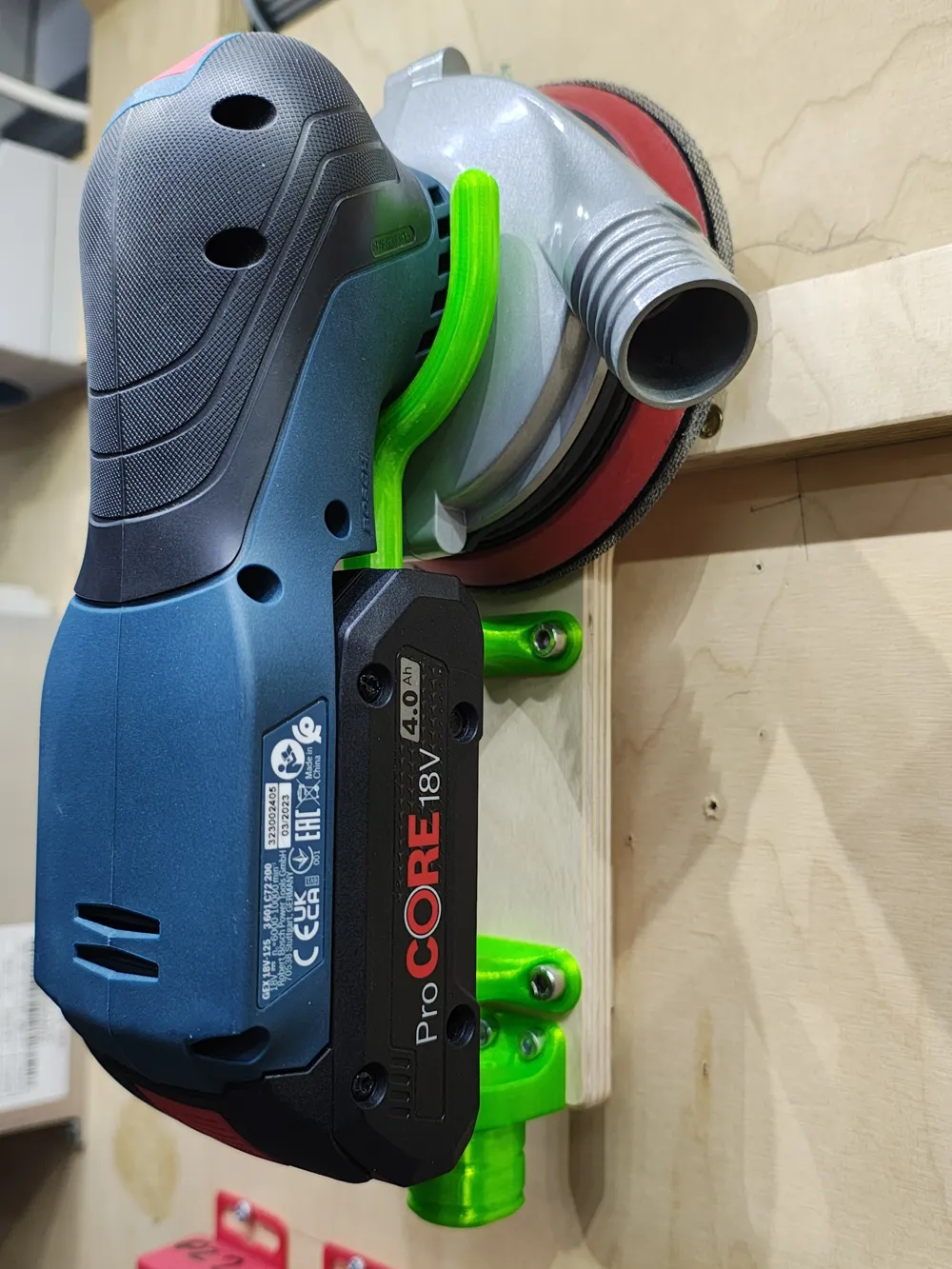 Bosch GEX 18V-125 Holder & dust extraction adapter - Free 3D Print ...