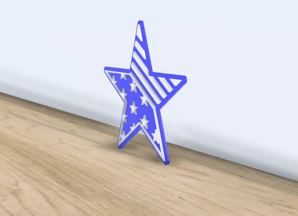 Patriotic Flag Star Design by JF-699 - MakerWorld