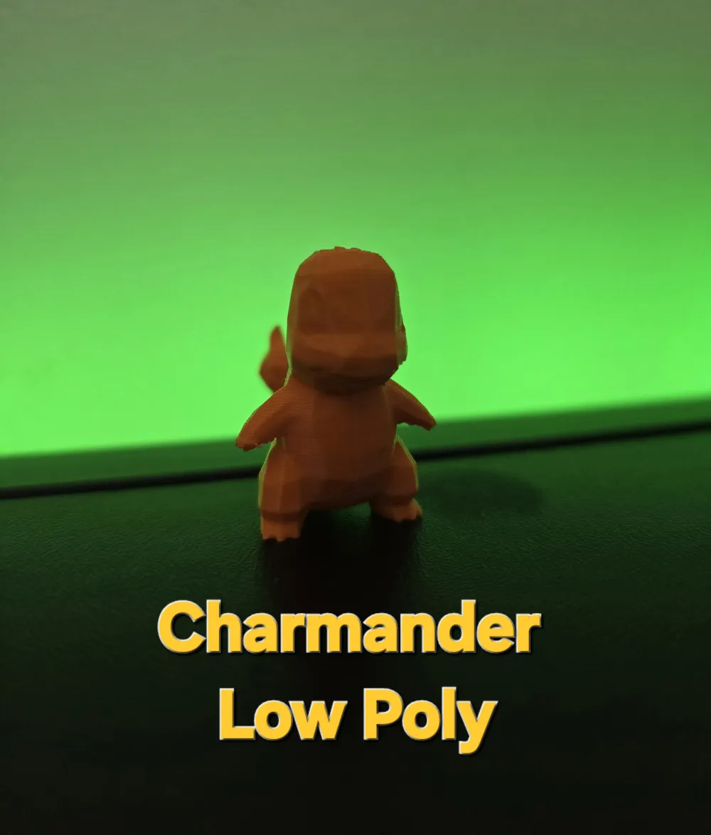 mini figure Pokemon Charmander Low Poly design - Free 3D Print Model ...