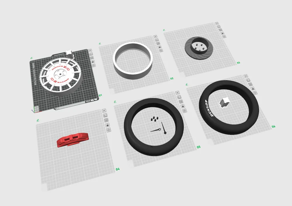 NEW Big Complete Wheels Rally Sport Clock - Free 3D Print Model ...