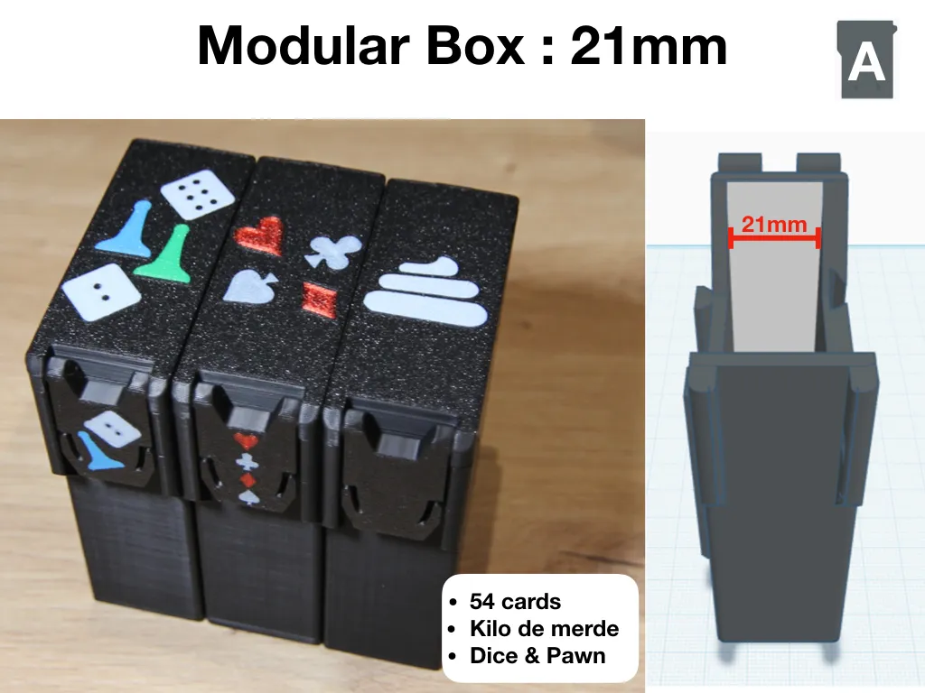 Scatole da Gioco Modulari - Misura A - 21mm - Modello di stampa 3D ...