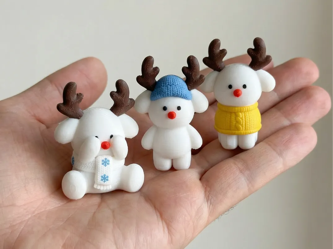 cute mini reindeer set 2 – christmas figurines - Free 3D Print Model ...