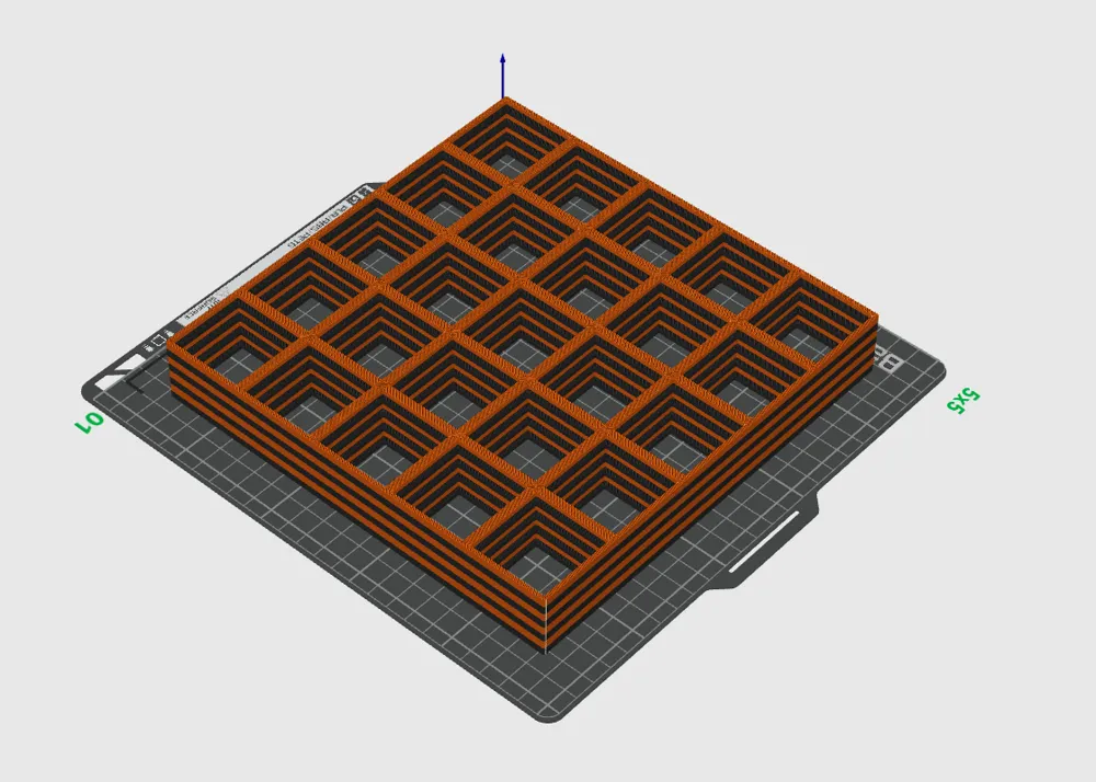 Gridfinity 5x5 Superlight Base Stacked 8 Levels - Free 3D Print Model ...