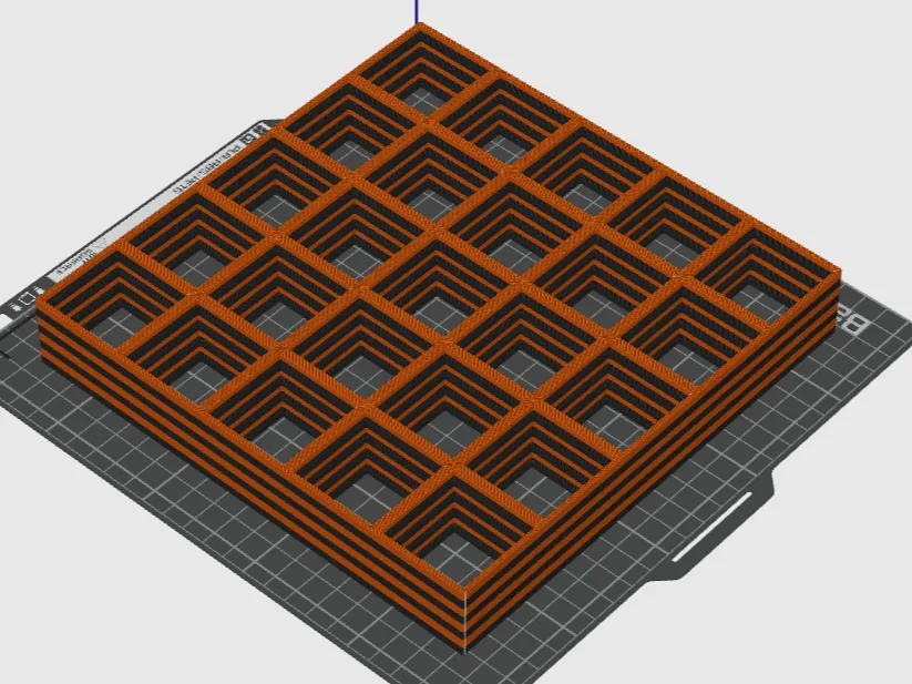 Gridfinity 5x5 Superlight Base Stacked 8 Levels - Free 3D Print Model - MakerWorld