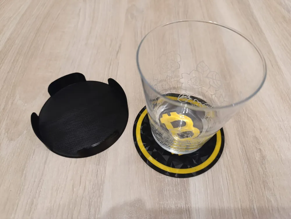 Coaster Bitcoin + box by Kralevic - MakerWorld