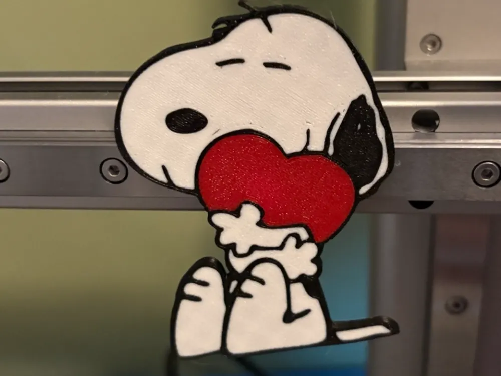 Snoopy Hugging Heart Magnet by Nemo - MakerWorld