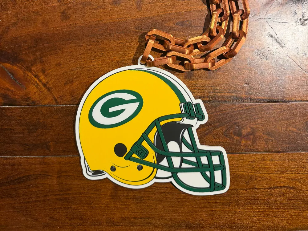 Green Bay Packers Oversized Necklace Helmet Logo - Free 3D Print Model ...