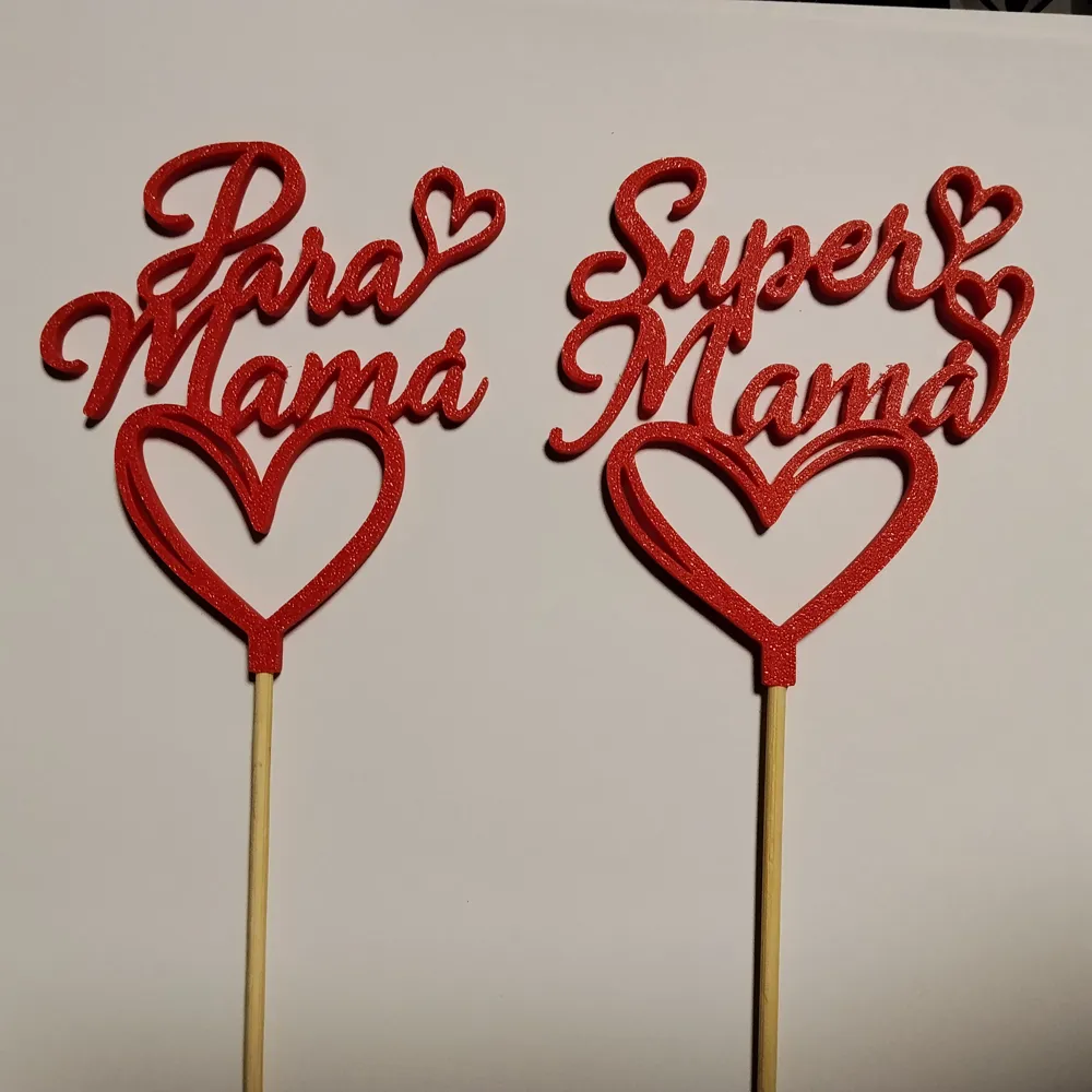 Juego de adornos para pasteles del Día de la Madre – 4 diseños - Modelo ...