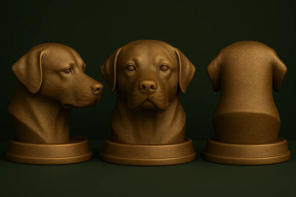 Labrador Dog Bust, Stylized 3D Printable Sculpture by MyPetIn3D ...