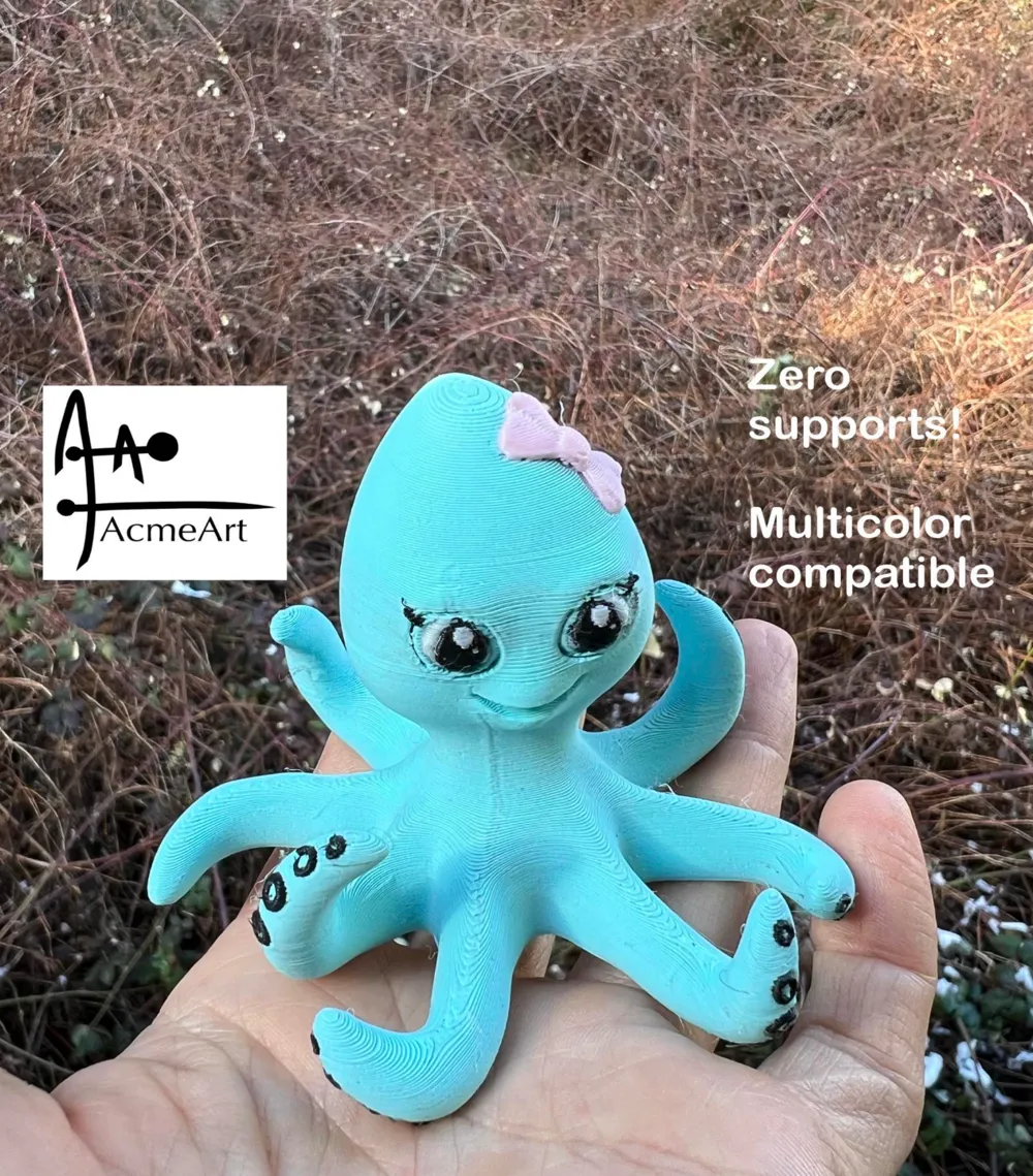 Little Octopus (girl and boy) by AcmeArt - MakerWorld