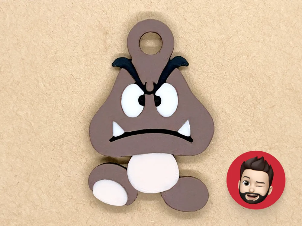 Mario Goomba keychain by nicodeimos - MakerWorld