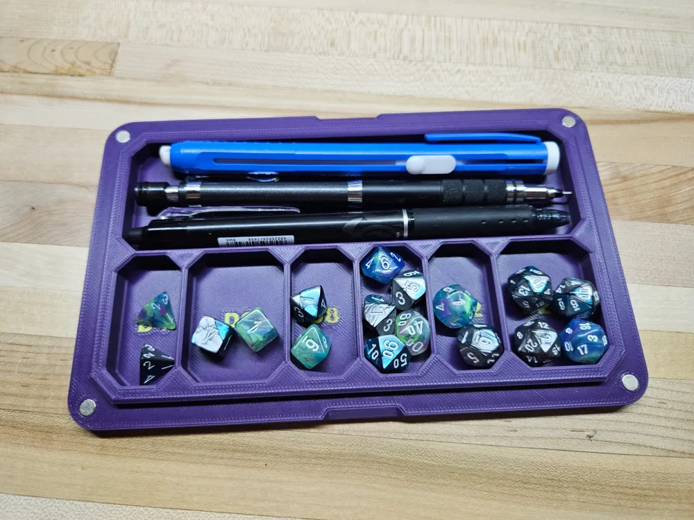 DnD Mini dices set case, with pens and tray by Shaztech.info MakerWorld ...