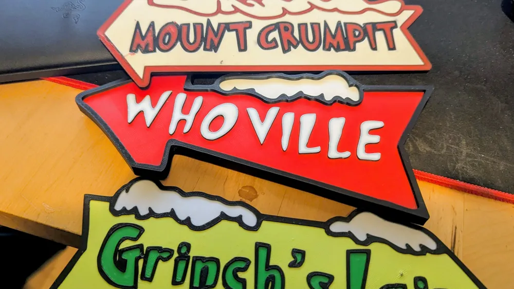 Mount Crumpit Arrow Sign – Grinch Xmas AMS Print - Free 3D Print Model ...