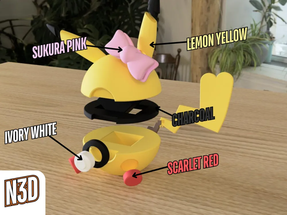 #0025 Pikachu Hembra por N3D - MakerWorld