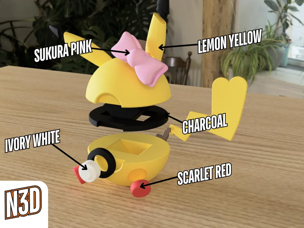 #0025 - Female Pikachu by N3D MakerWorld: Download Free 3D Models