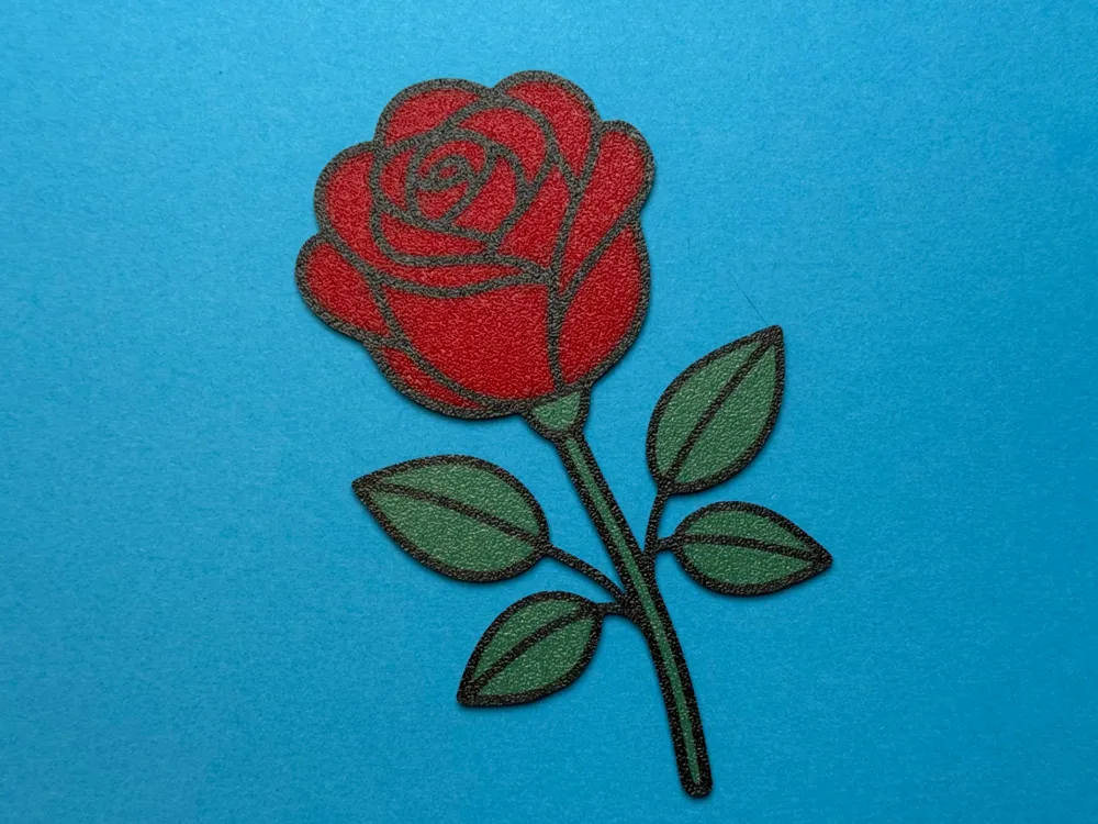 Rose (2D) - Free 3D Print Model - MakerWorld