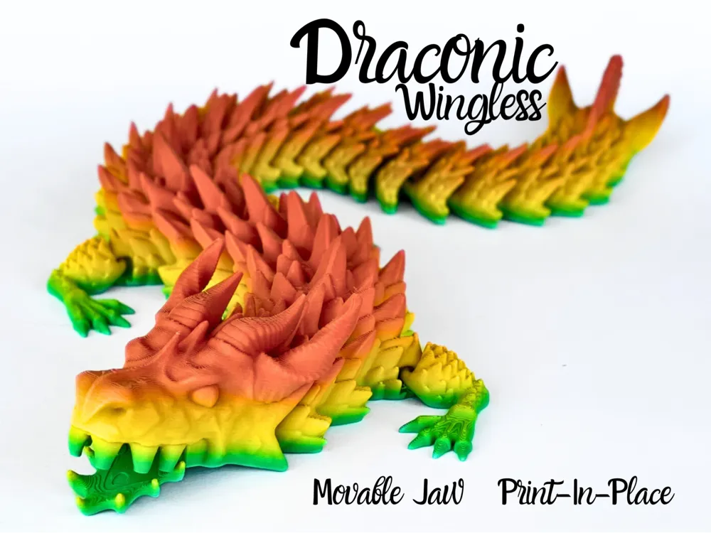 Draconic - Wingless Articulated Dragon by hollowmaker MakerWorld ...