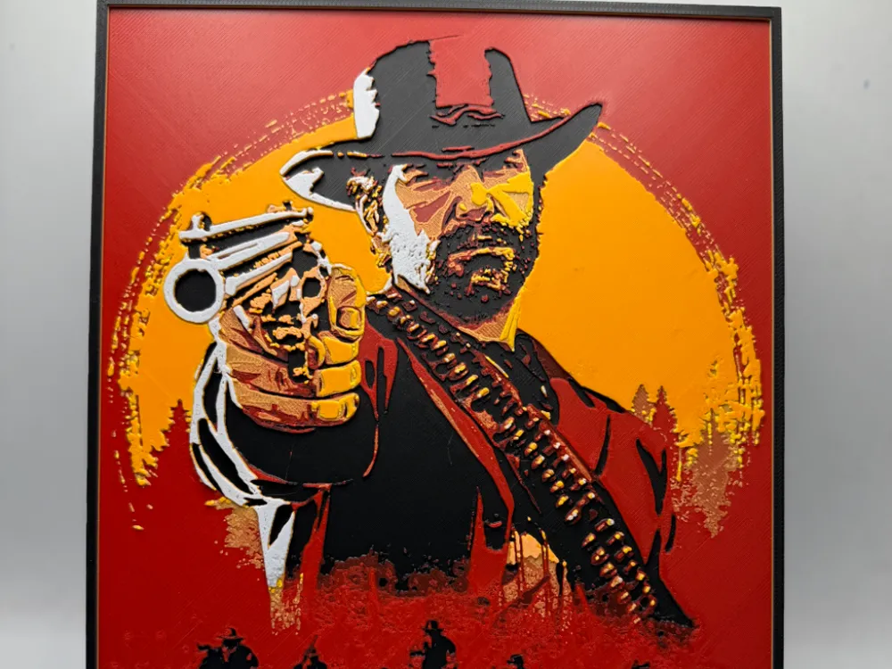 Red Dead Redemption Hueforge - Red Dead 2 Cover - Free 3D Print Model ...