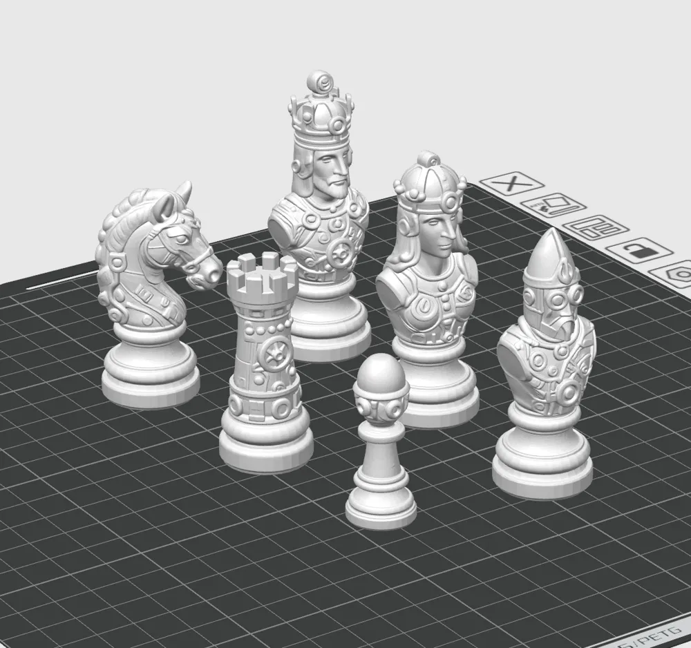 蒸汽朋克风格国际象棋 - 免费 3D 打印模型 - MakerWorld