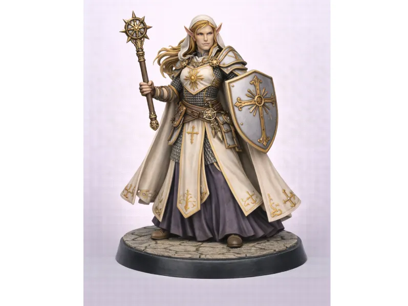 Female Elf Cleric miniature - Free 3D Print Model - MakerWorld