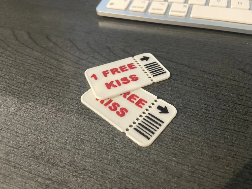 1 Free Kiss Voucher - Free 3D Print Model - MakerWorld