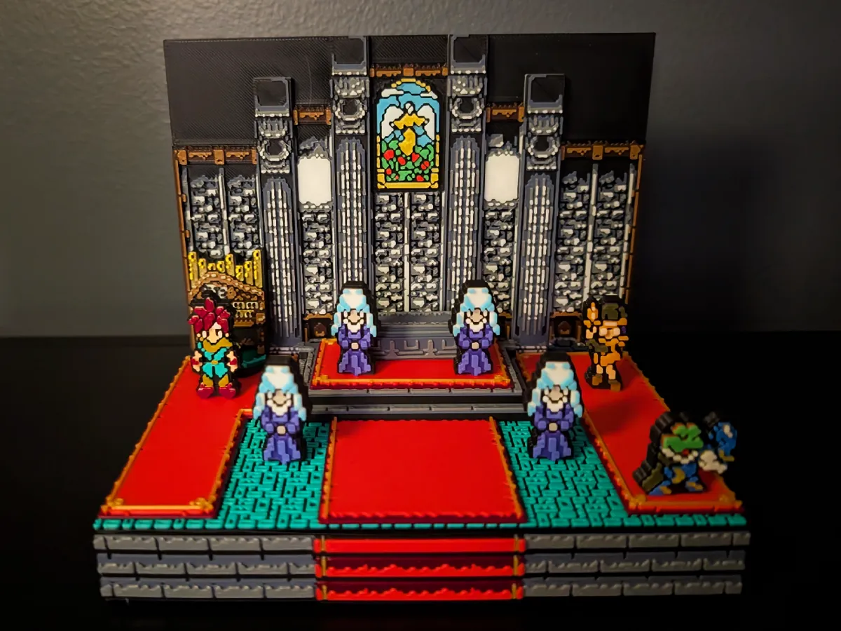 时空之轮 大教堂场景立体模型 来自 LayeredPixels by Tomas MakerWorld：免费下载 3D 模型