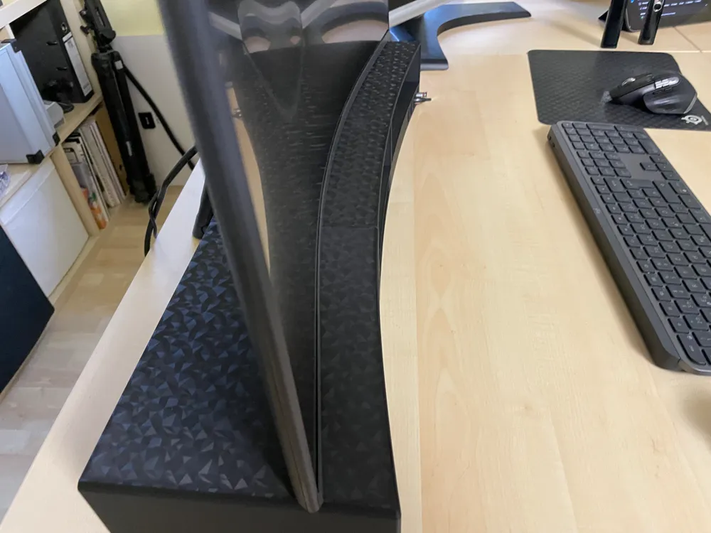 Curved under Monitor stand / desktop organiser by helloman2706 - MakerWorld