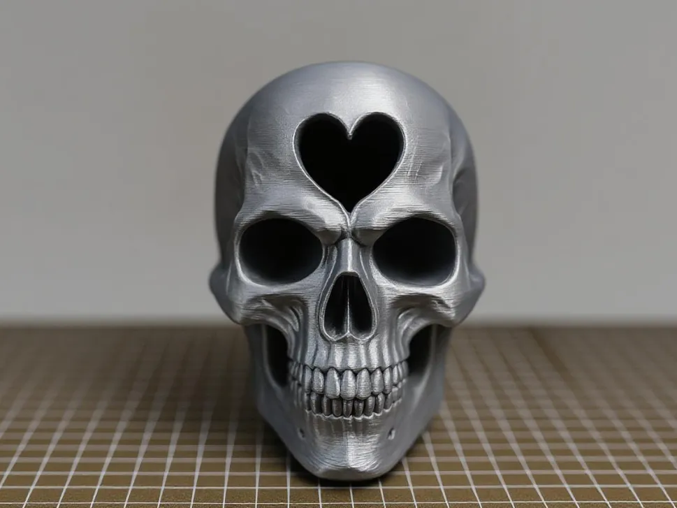Heart - Shaped Skull Figurine - Free 3D Print Model - MakerWorld